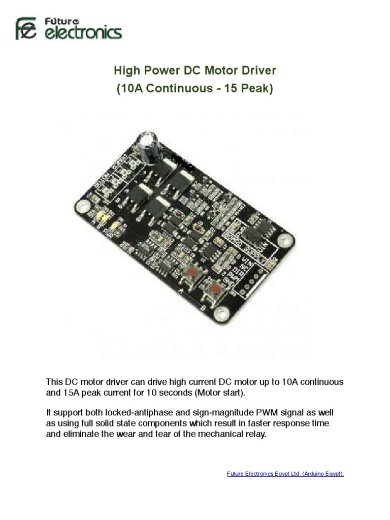 10A DC Motor Driver Manual | PDF | Electrical Engineering | Electronics