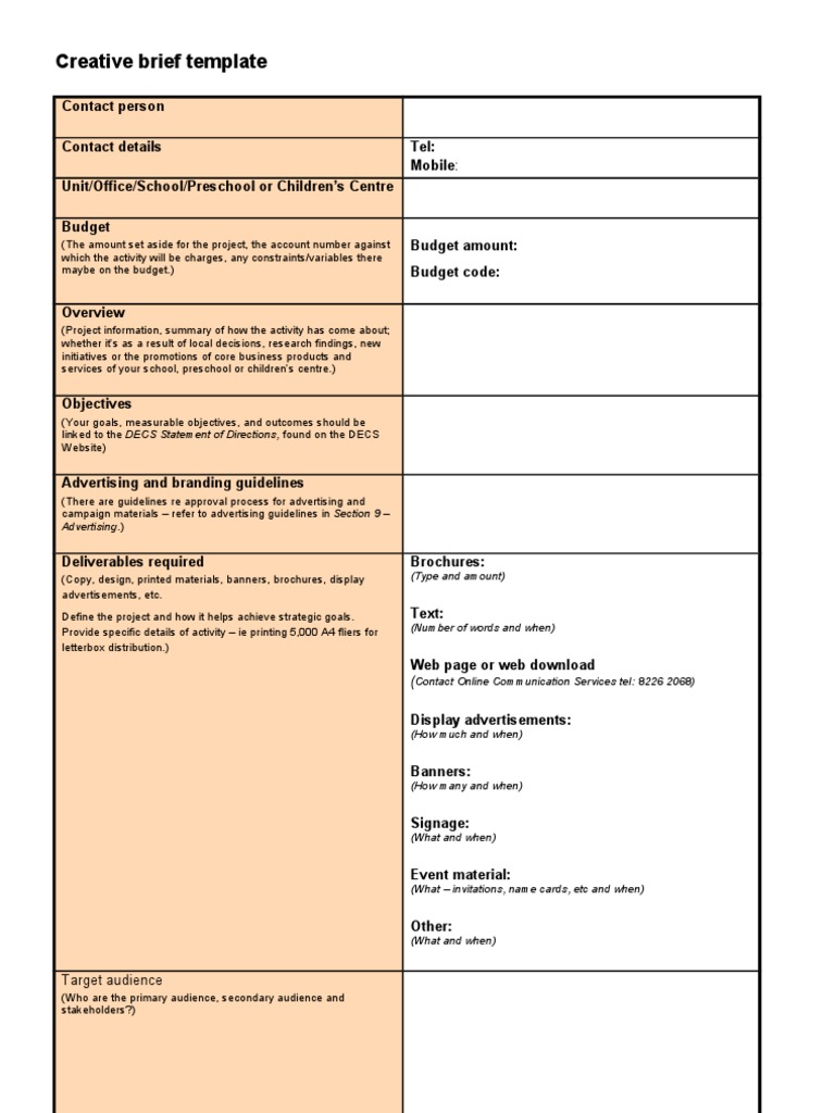 Creative Brief Template | PDF