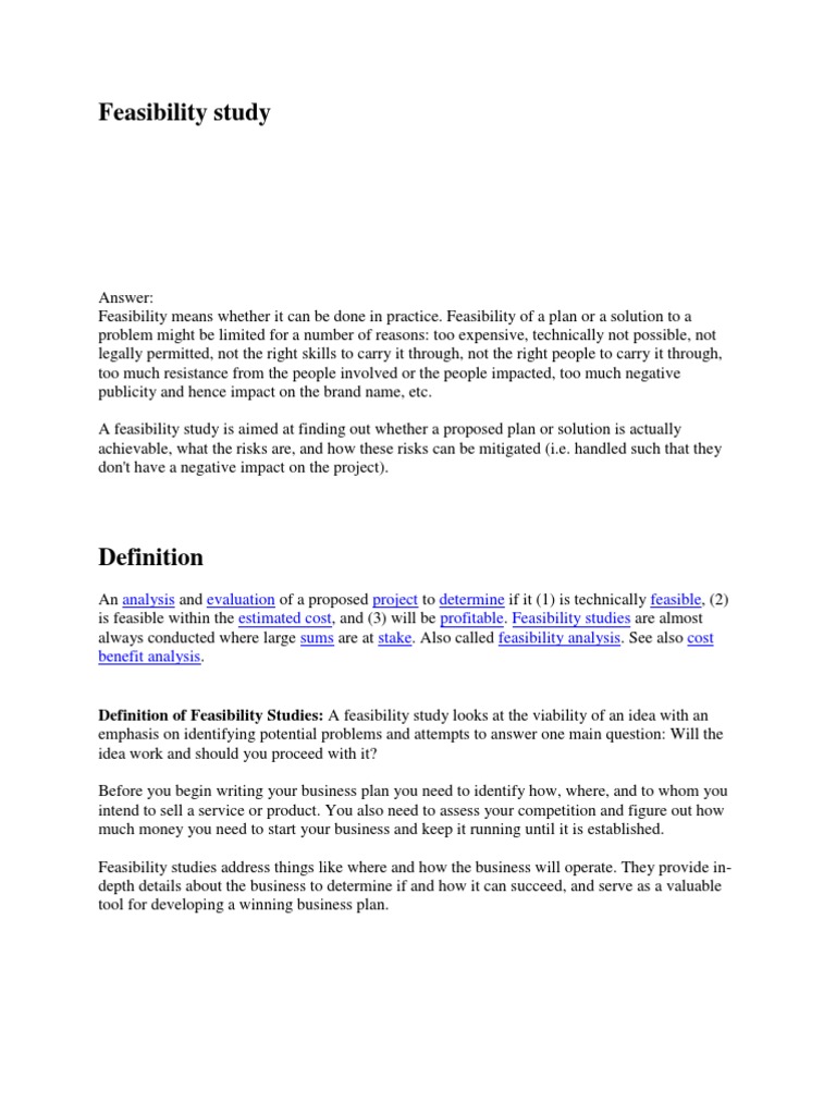 Assessing the Operational Viability: A Technical Feasibility Study ...