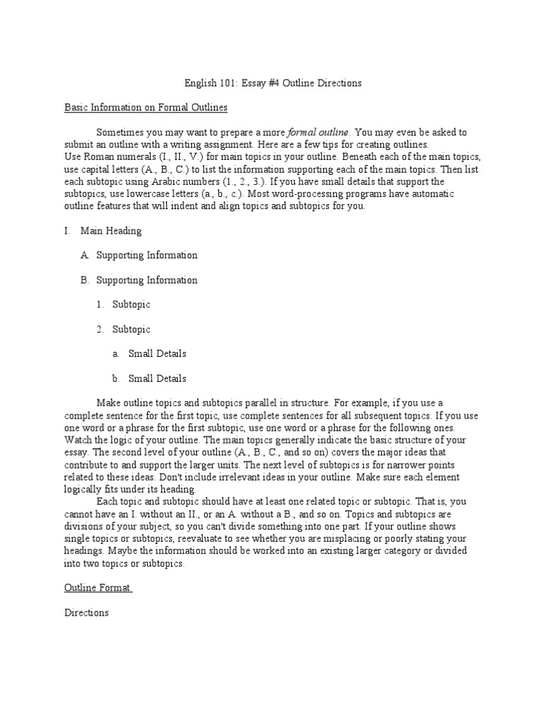 ENG 101 Essay #4 Outline | PDF | Writing | Cognition