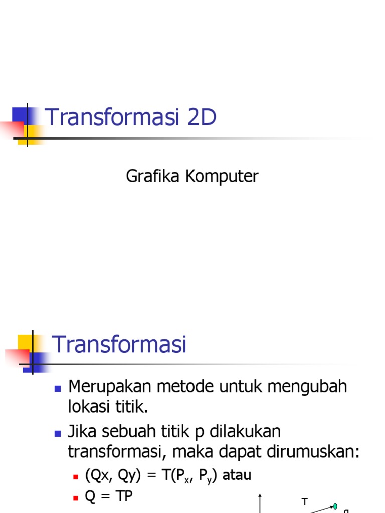 Pertemuan 3 Transformasi 2D | PDF | Metode & Bahan Ajar | Sains & Matematika