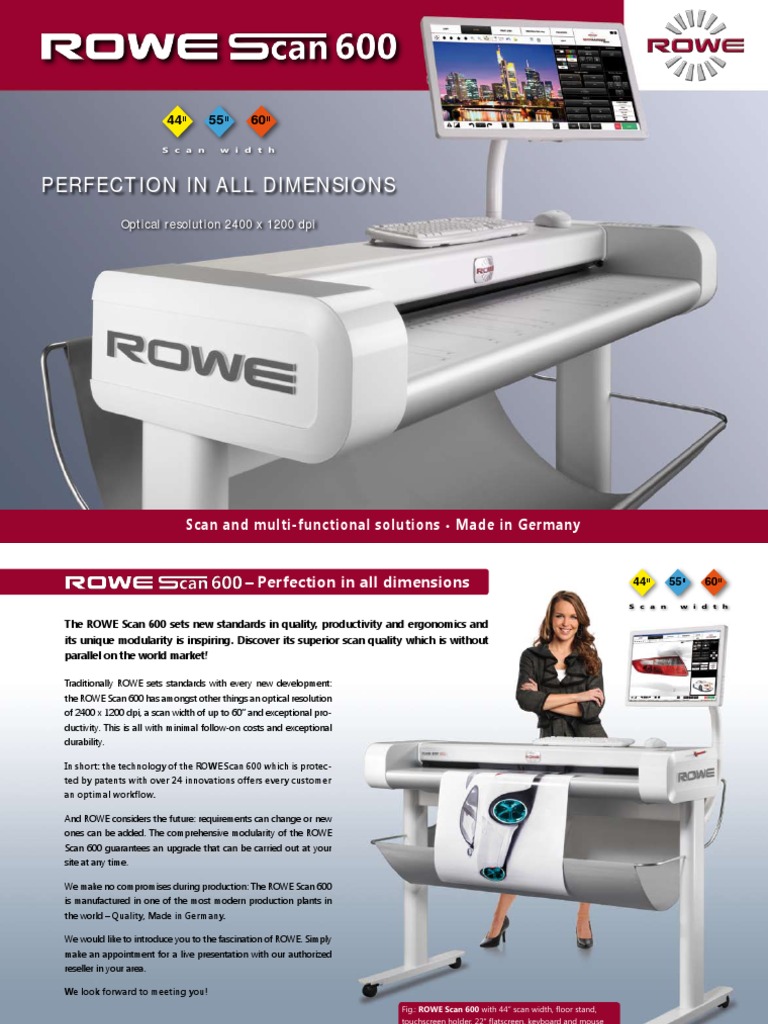 Rowe Scan 600 44 Inch Tarayici | PDF | Image Scanner | Printer (Computing)