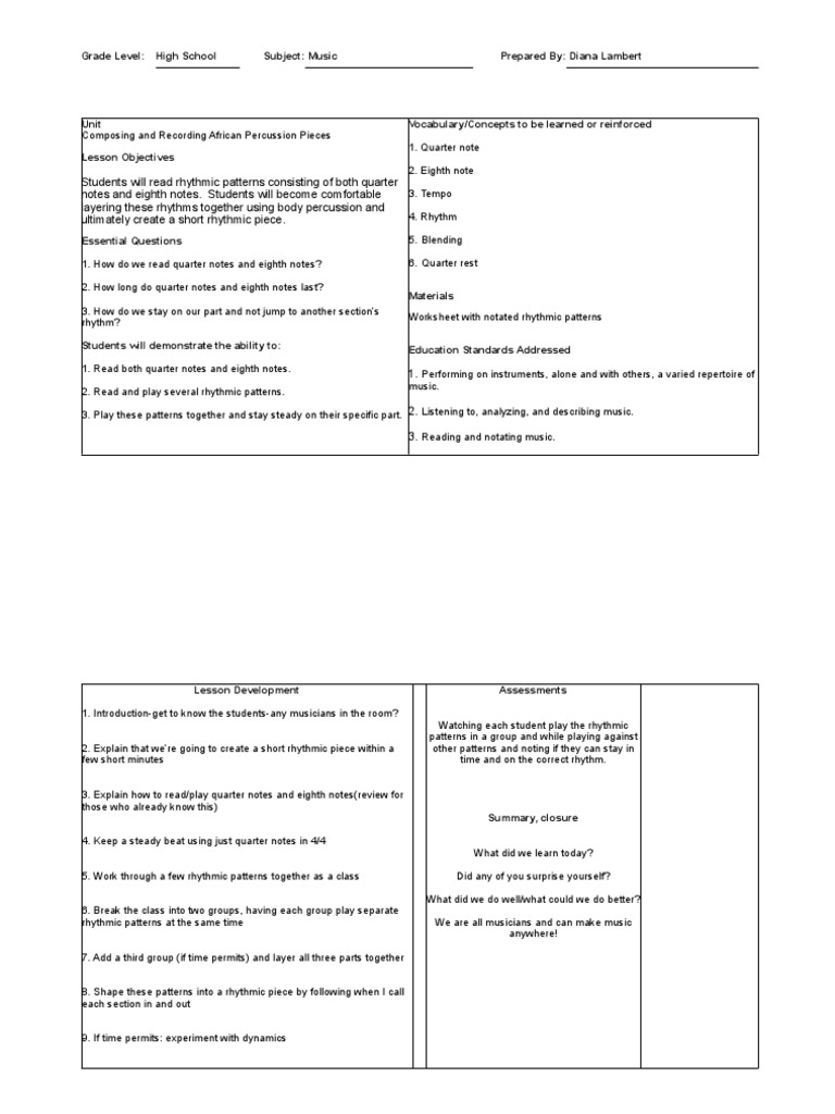 Body Percussion | PDF | Rhythm | Musical Compositions
