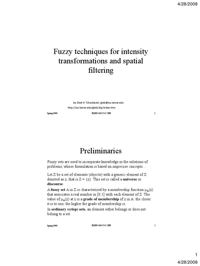 03-4 - Fuzzy Techniques PDF | PDF | Fuzzy Logic | Integer