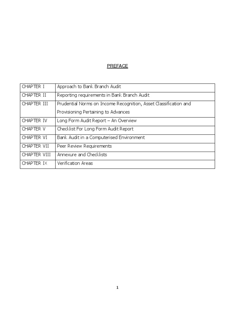 Branch Audit Checklist | PDF | Auditor's Report | Banks
