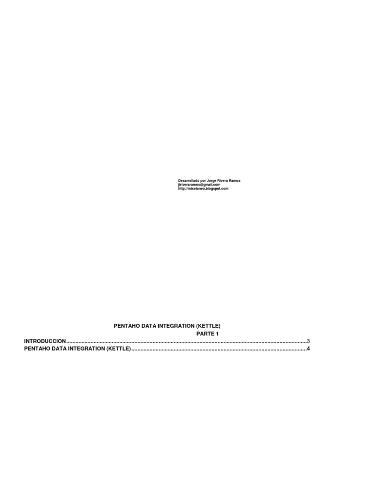 Pentaho Data Integration | PDF | Gestión de la información | Informática