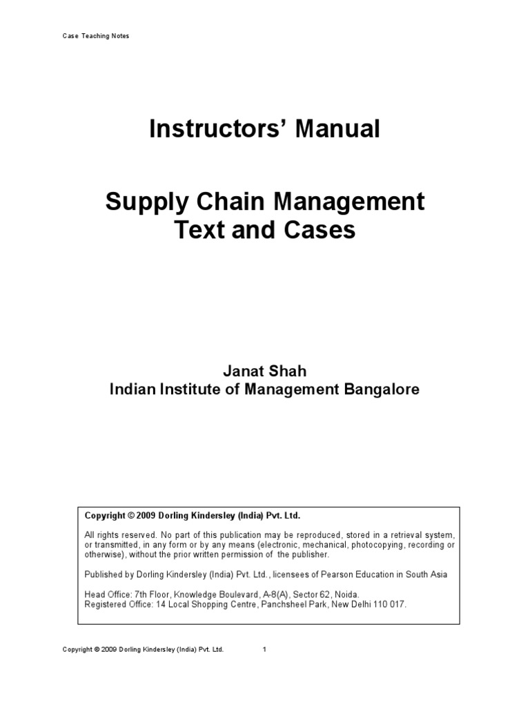 Case Solutions For Supply Chain Management | PDF | Supply Chain ...