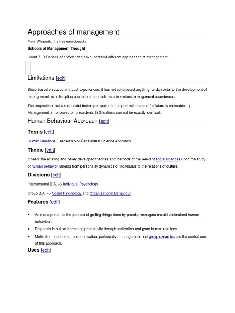 Approaches of Management | PDF | System | Decision Making