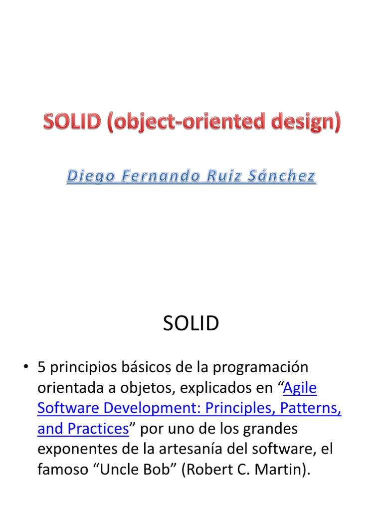 SOLID (Object-Oriented Design) | PDF | Gestión de tecnología de la ...