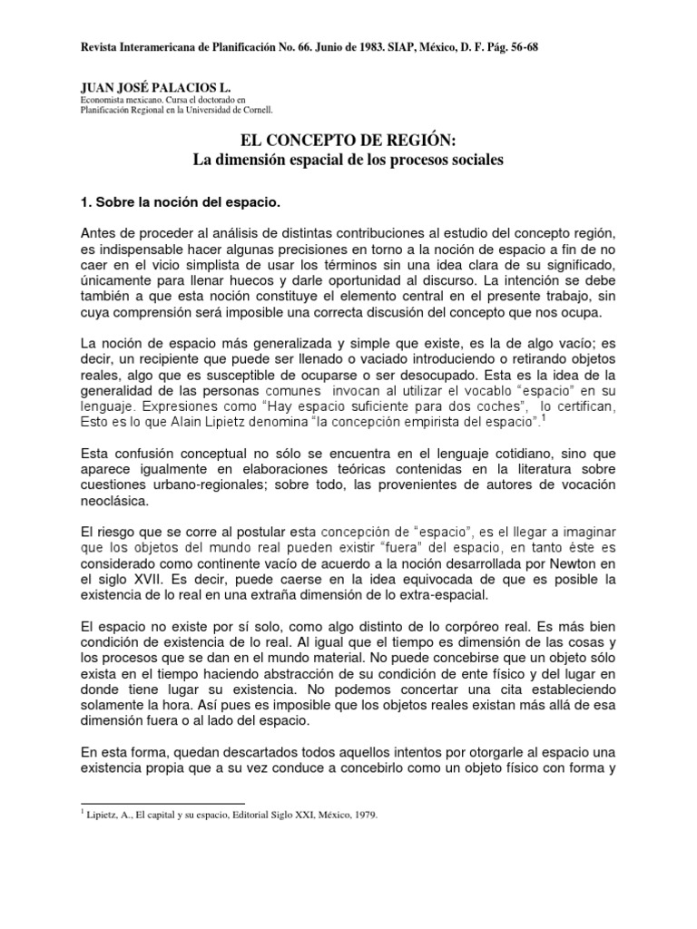 Definición y Concepto de Región | PDF | Existencia | Filosofía