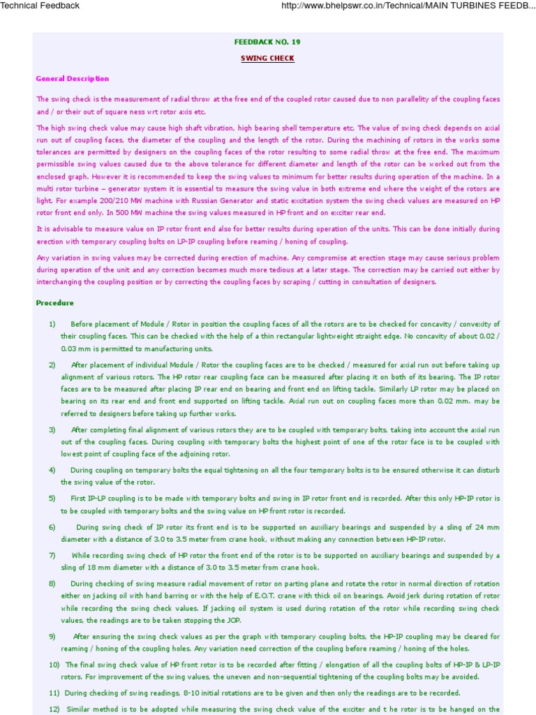 Measure radial throw swing check values | PDF | Screw | Bearing ...