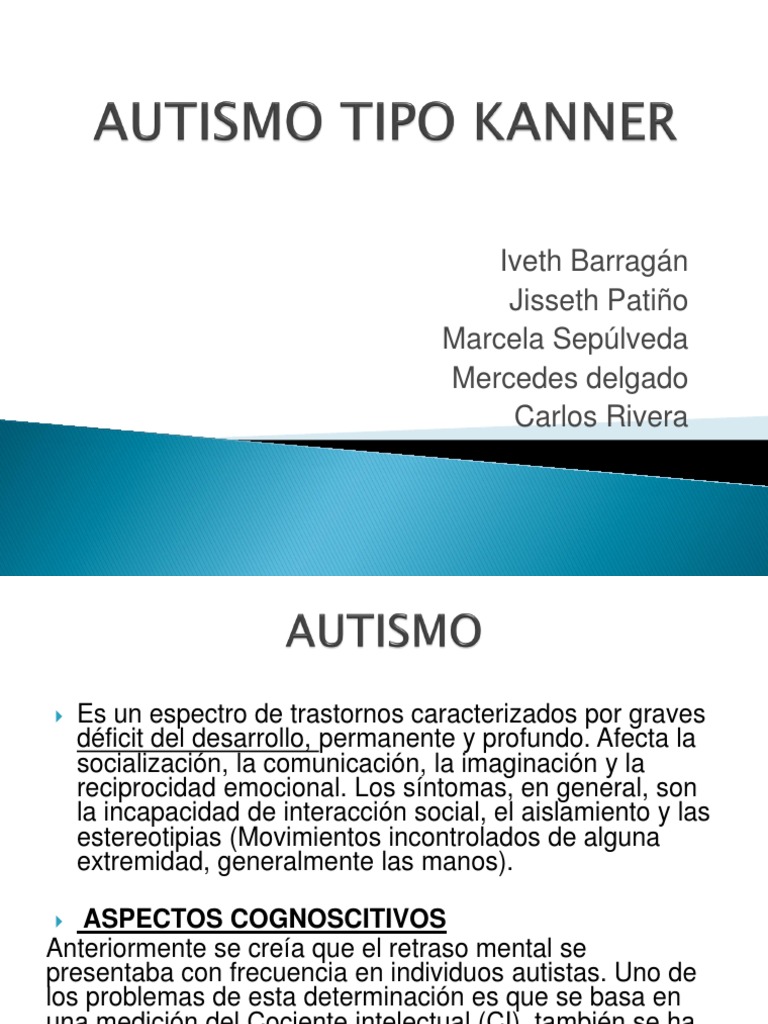 Autismo Tipo Kanner | PDF | Autismo | Trastornos mentales y conductuales