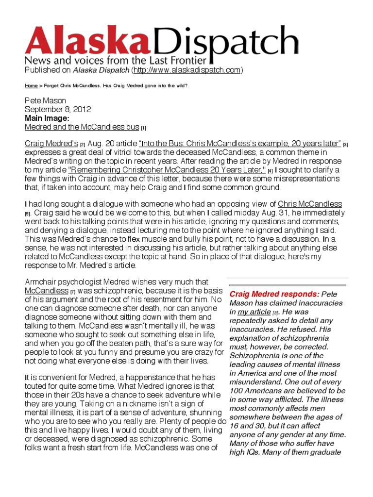 Response to Medred on McCandless Debate | PDF | Psychiatry | Psychiatry ...