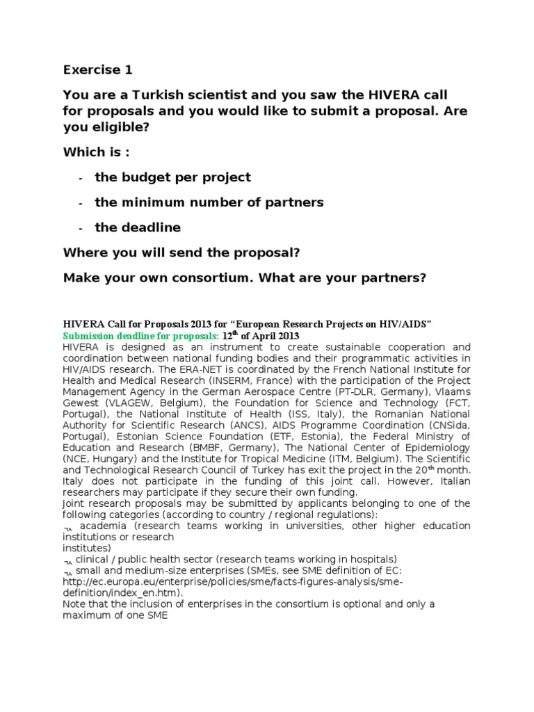 HIVERA Call For Proposals 2013 For "European Research Projects On HIV ...