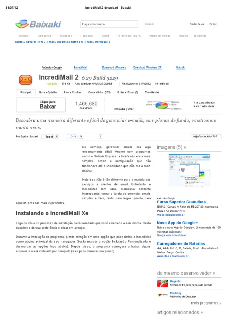 IncrediMail 2 Download - Baixaki | PDF | E-mail | Gmail