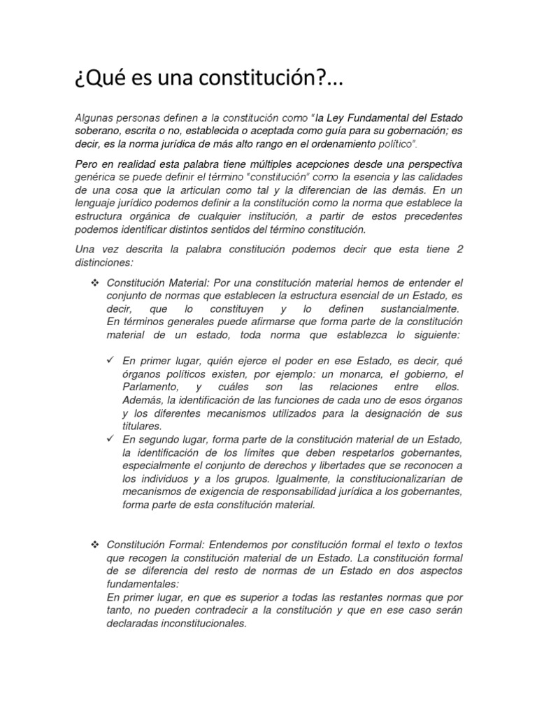 Definición y Tipos de Constitución | PDF | Constitución | Estado (política)