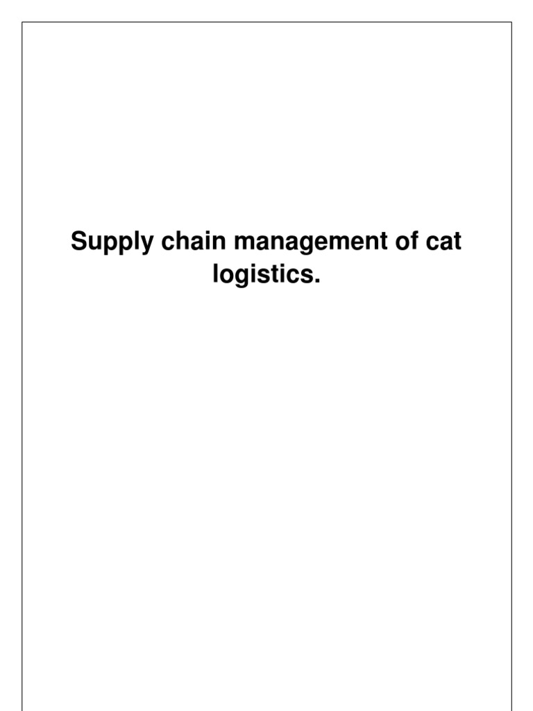 Cat Logistics | PDF | Logistics | Supply Chain