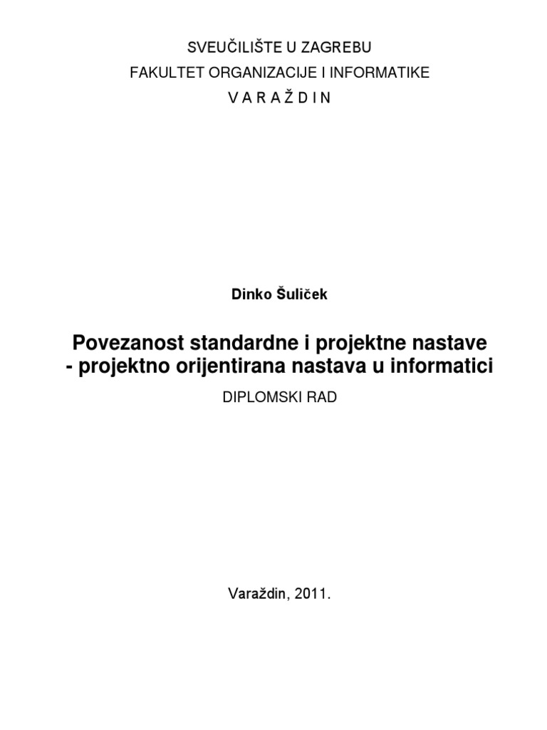 Projektna Nastava U Nastavi Informatike | PDF