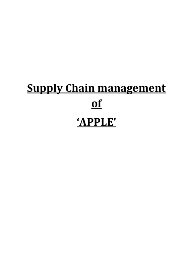 Apple | PDF | Apple Inc. | Supply Chain Management