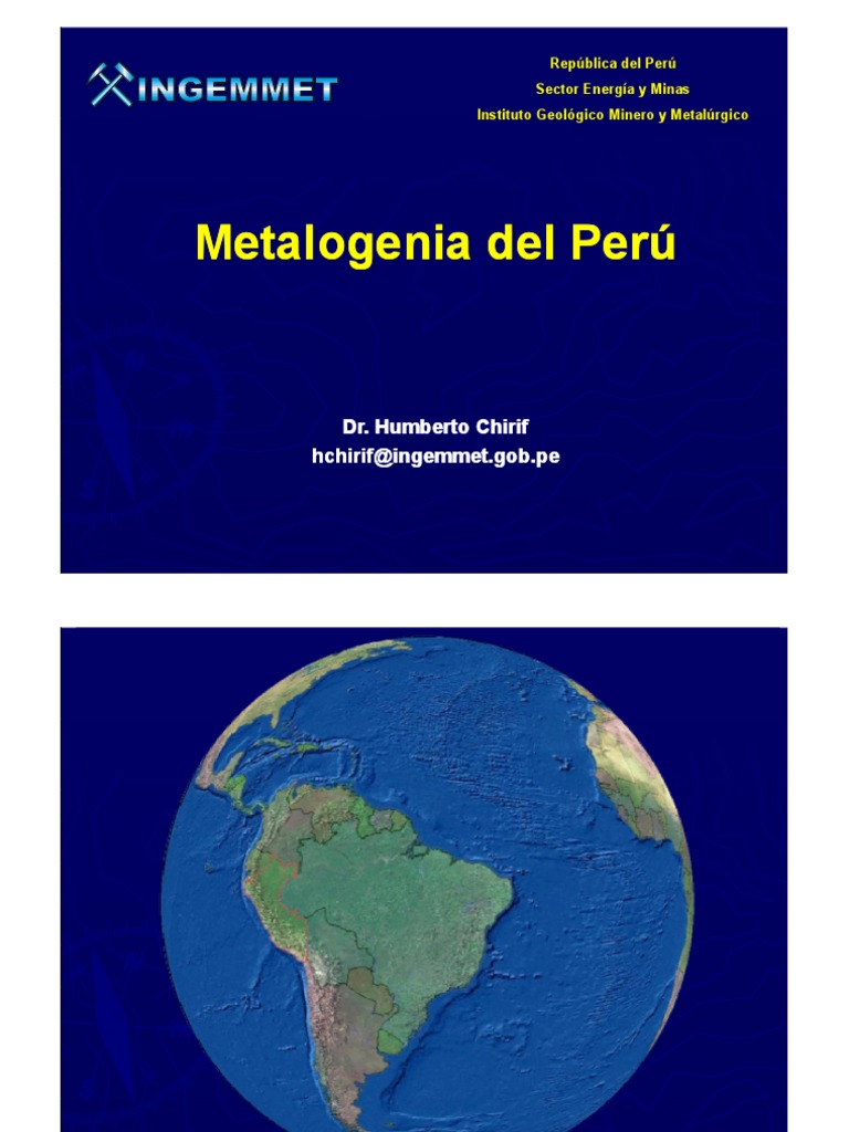 Metalogenia Del Perú | PDF | Átomos | Elementos químicos