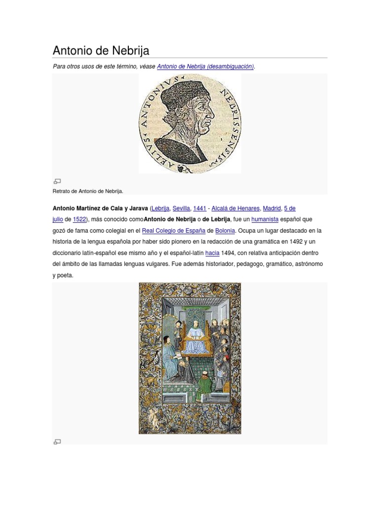 Antonio de Nebrija | PDF | Lingüística | Gramática