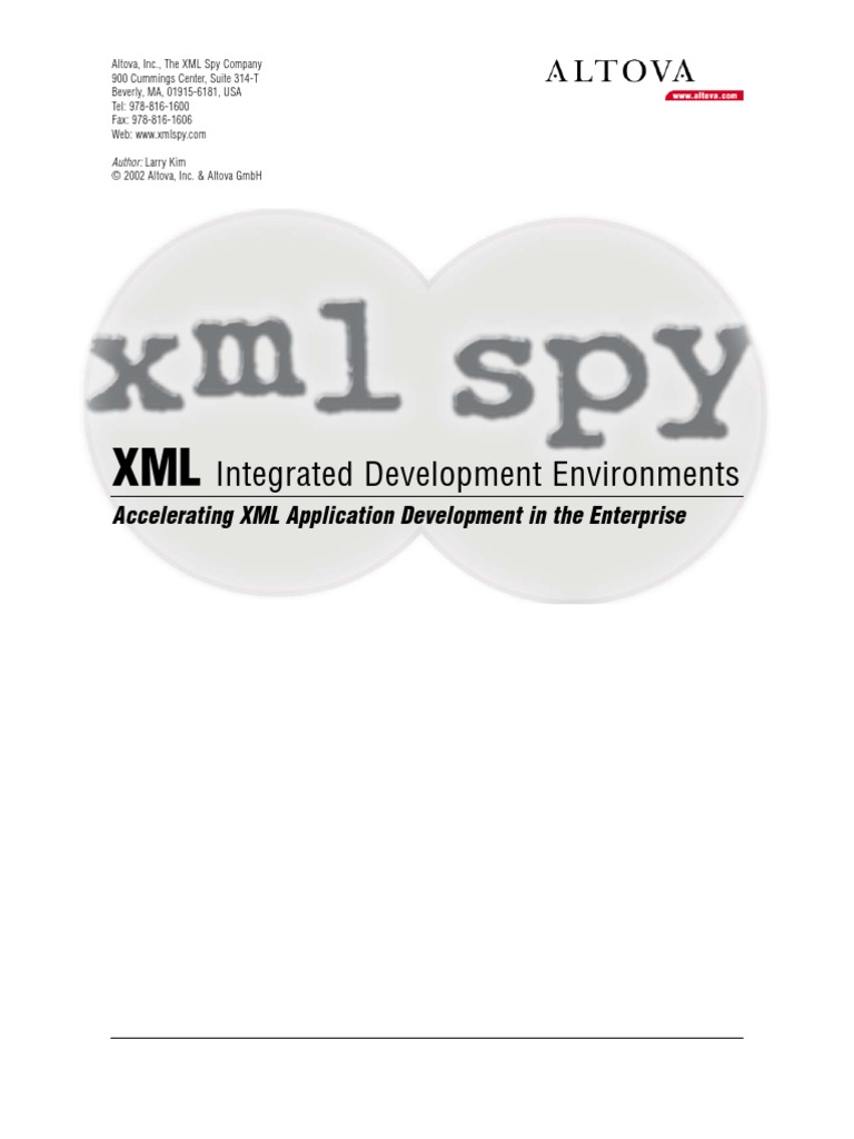 Integrated Development Environments: Accelerating XML Application ... Integrated Development Environments: Accelerating XML Application ...