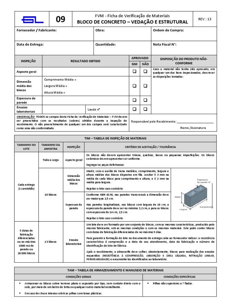 Inspeção de Blocos Vibrados | PDF | Natureza