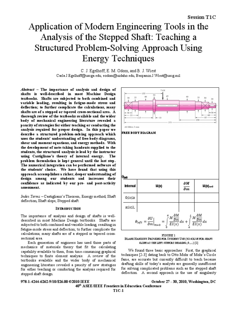Application of Modern Engineering Tools in The Analysis of The Stepped ...