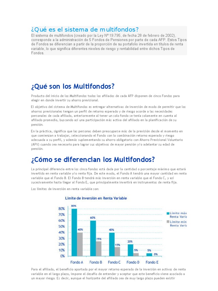 Qué es el sistema de multifondos | PDF | Pensión | Ahorro