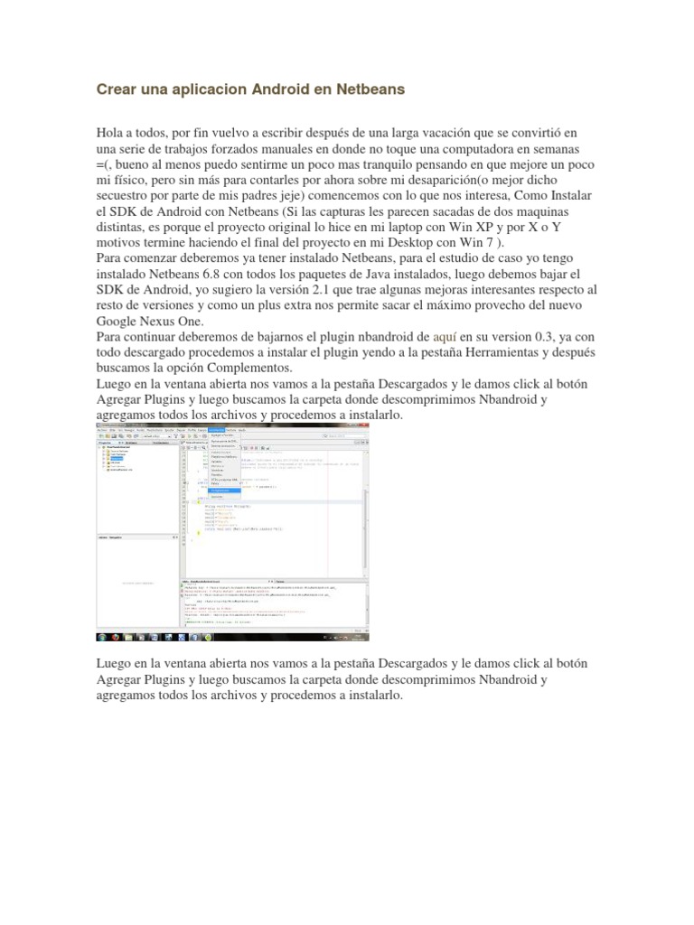 Crear Una Aplicacion Android en Netbeans | PDF | Frijoles Netos ...