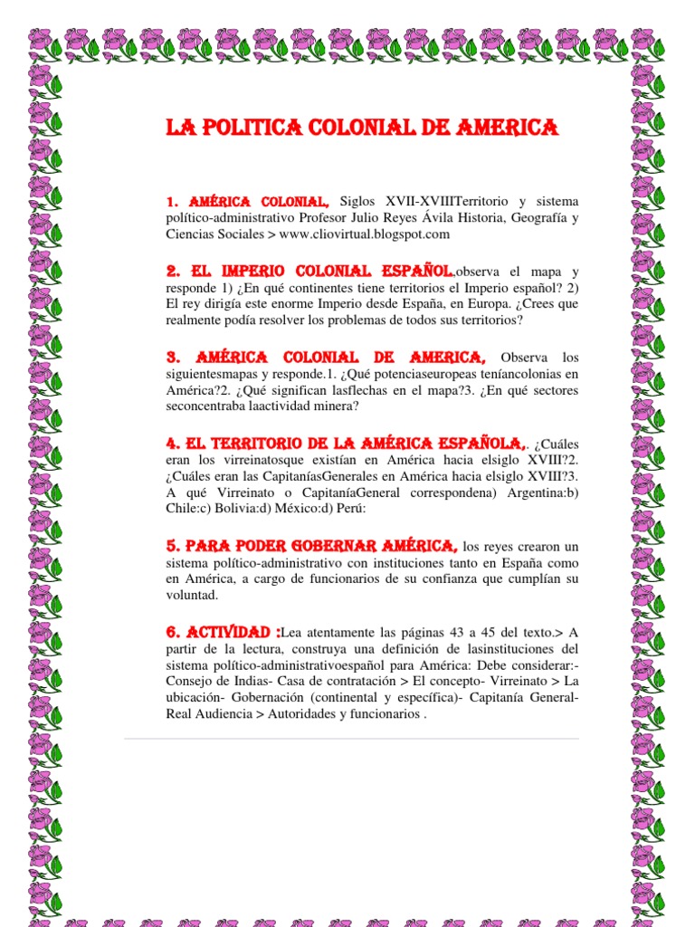 La Politica Colonial de America | PDF | Américas | Colonización ...