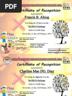 Quiz Bee Certificates | PDF