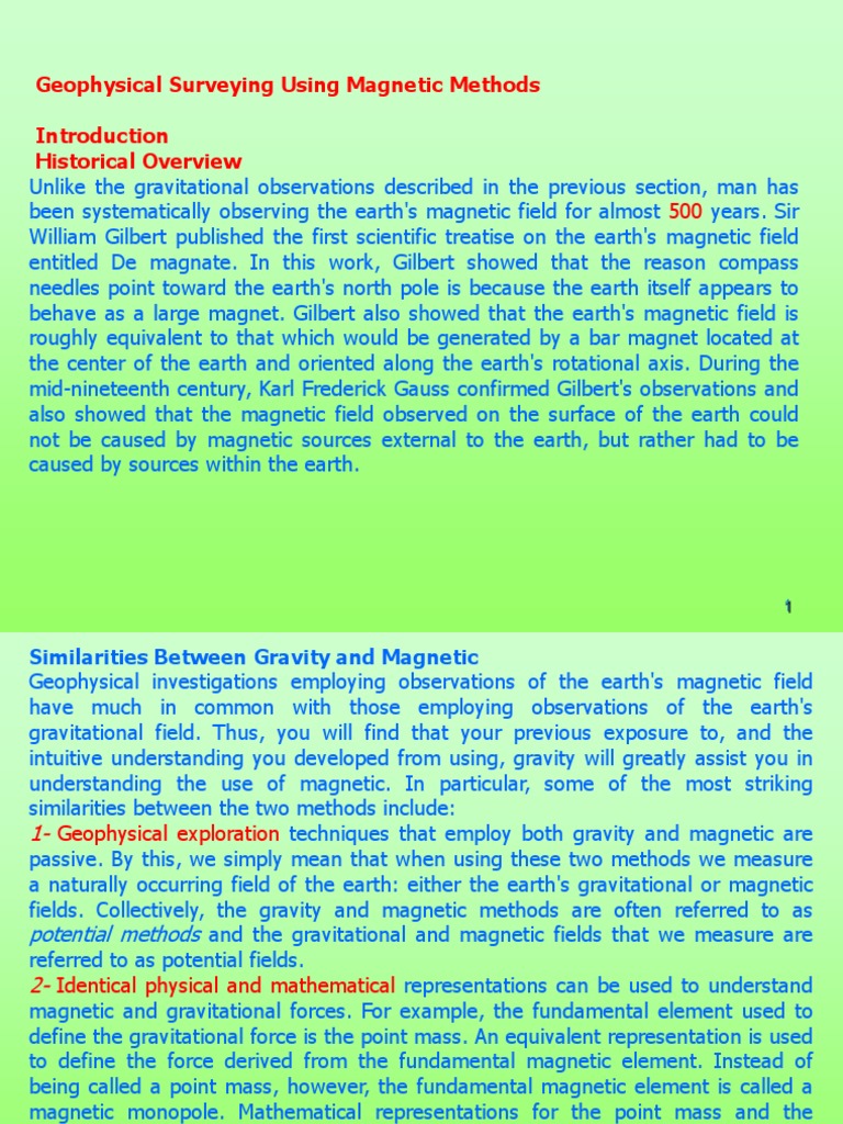 Geophysical Surveying Using Magnetic Methods Historical Overview | PDF ...