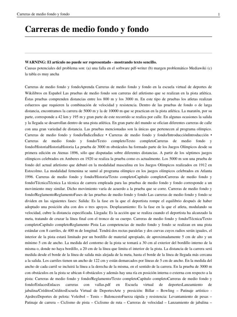 Carreras de Medio Fondo y Fondo | PDF | Deportes individuales ...