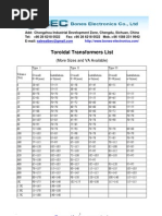 EI Transformer Core Size Chart | PDF | Electrical Engineering ...