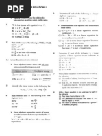 Mathematics Form 2 Revision | PDF | Area | Equations