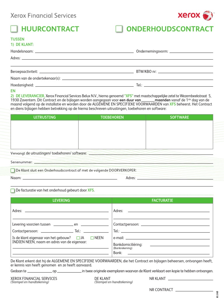 Huurcontract - Onderhoudscontract Digital Def | PDF