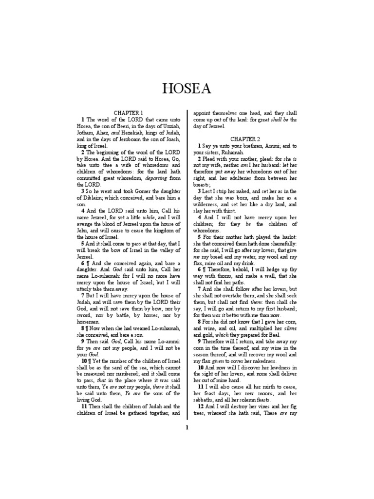 Hosea: Me My Bread and My Water, My Wool and My | PDF | Hosea