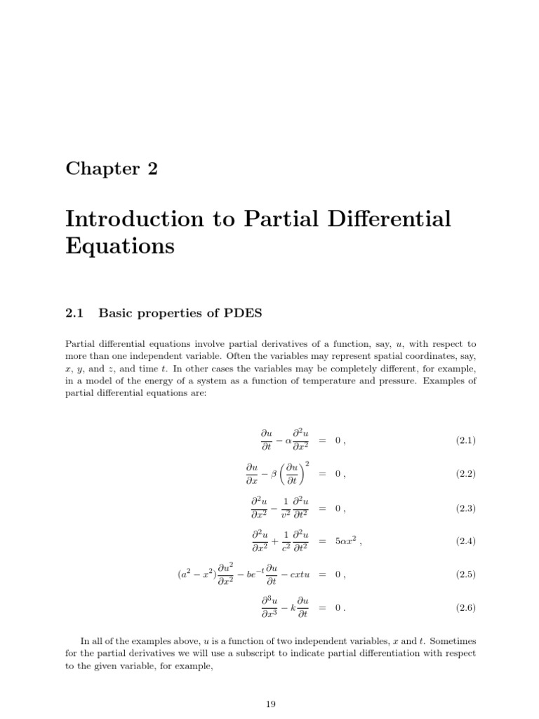Introduction To Partial Differential Equations: 2.1 Basic Properties of PDES | PDF | Eigenvalues ...
