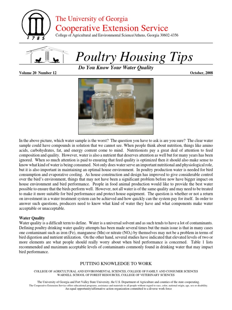 Water Quality Poultry | PDF | Ph | Poultry Farming