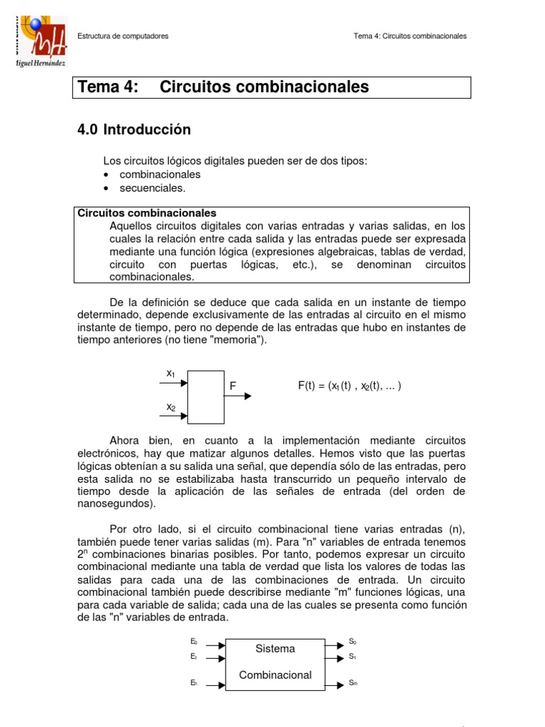 Circuitos Combinacionales | PDF | Decimal codificado en binario | Poco
