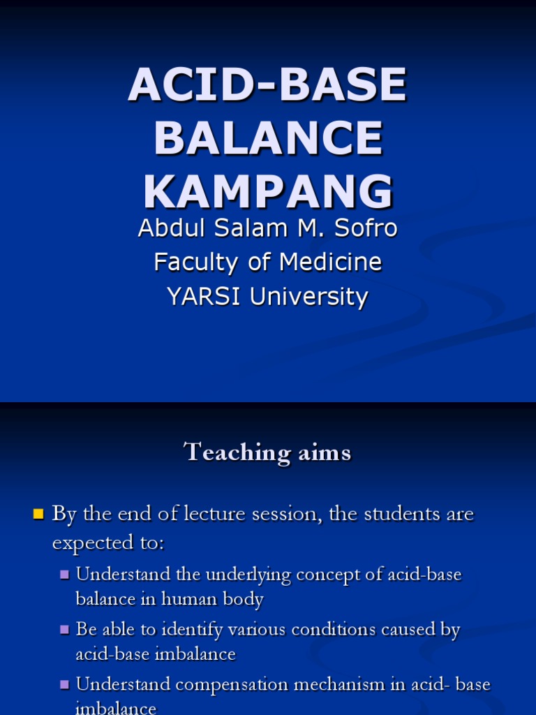 Understanding Acid-Base Balance: Compensation Mechanisms and Clinical ...