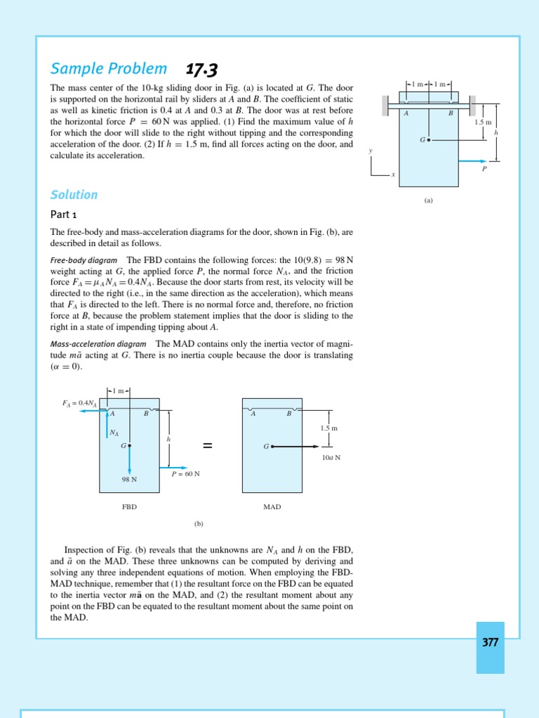 Sample Problem: Solution | PDF | Kinematics | Force