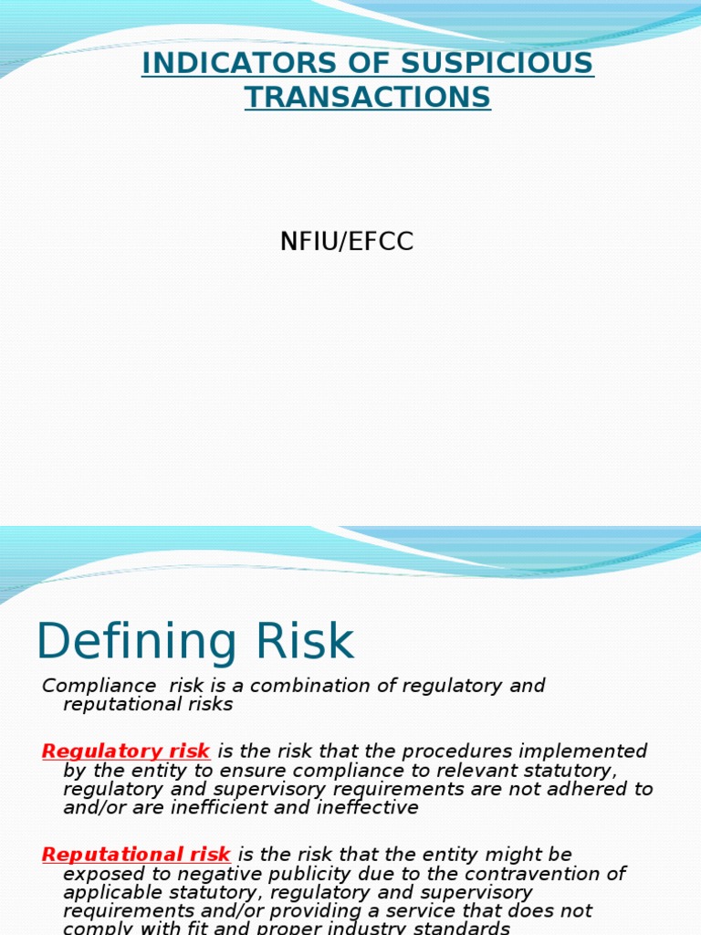 NFIU Suspicious Transaction Reports | Money Laundering | Banks