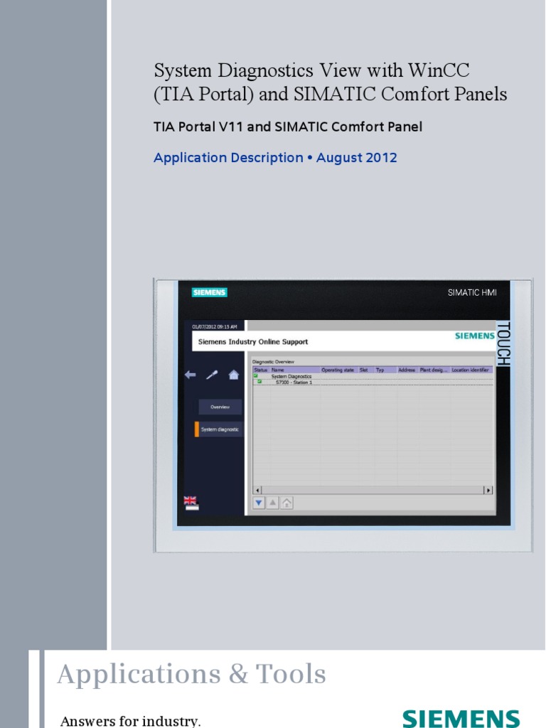WinCC Advanced Comfort Panel System Diagnoseanzeige en | Download Free ...