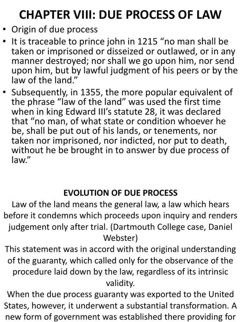 Due Process of Law. Powerpoint Presentation | PDF | Due Process Clause ...