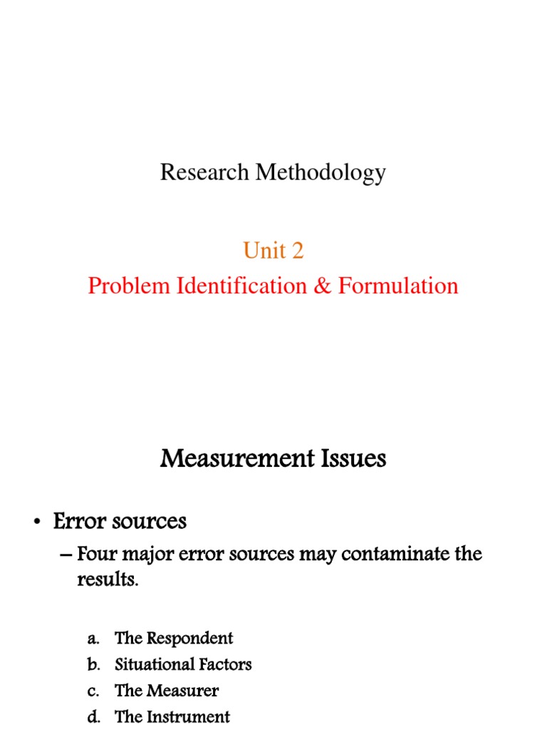 Research Methodology - Problem Identification & Formulation | PDF ...