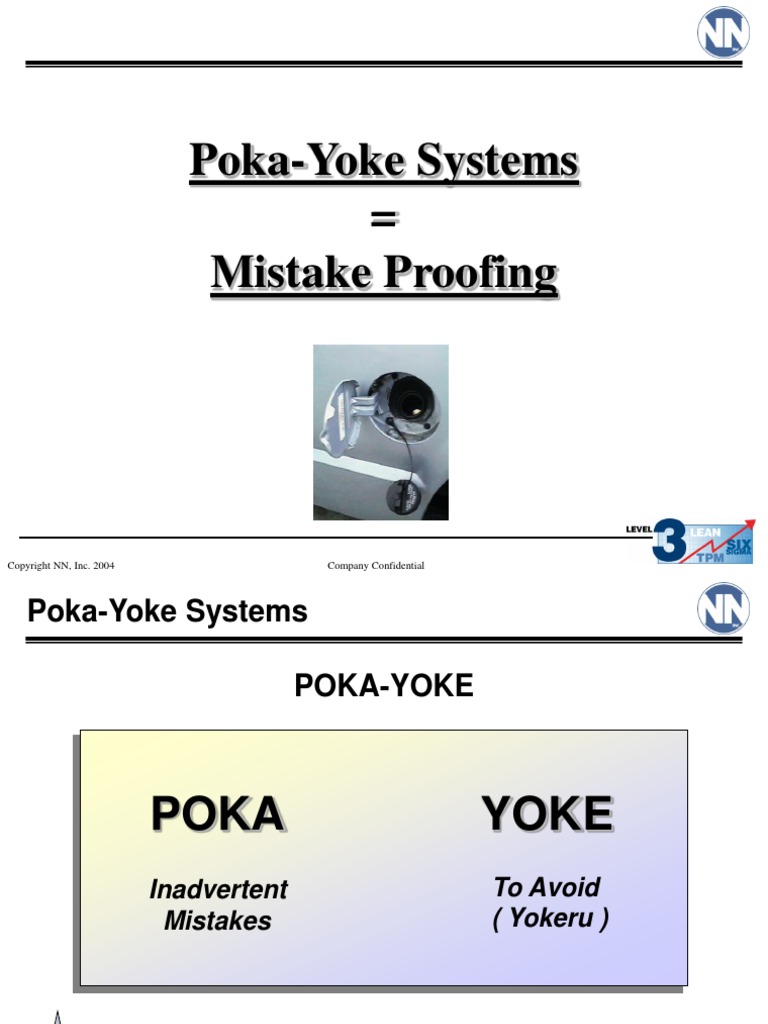 Poka-Yoke Systems Mistake Proofing: Company Confidential | PDF | Switch ...