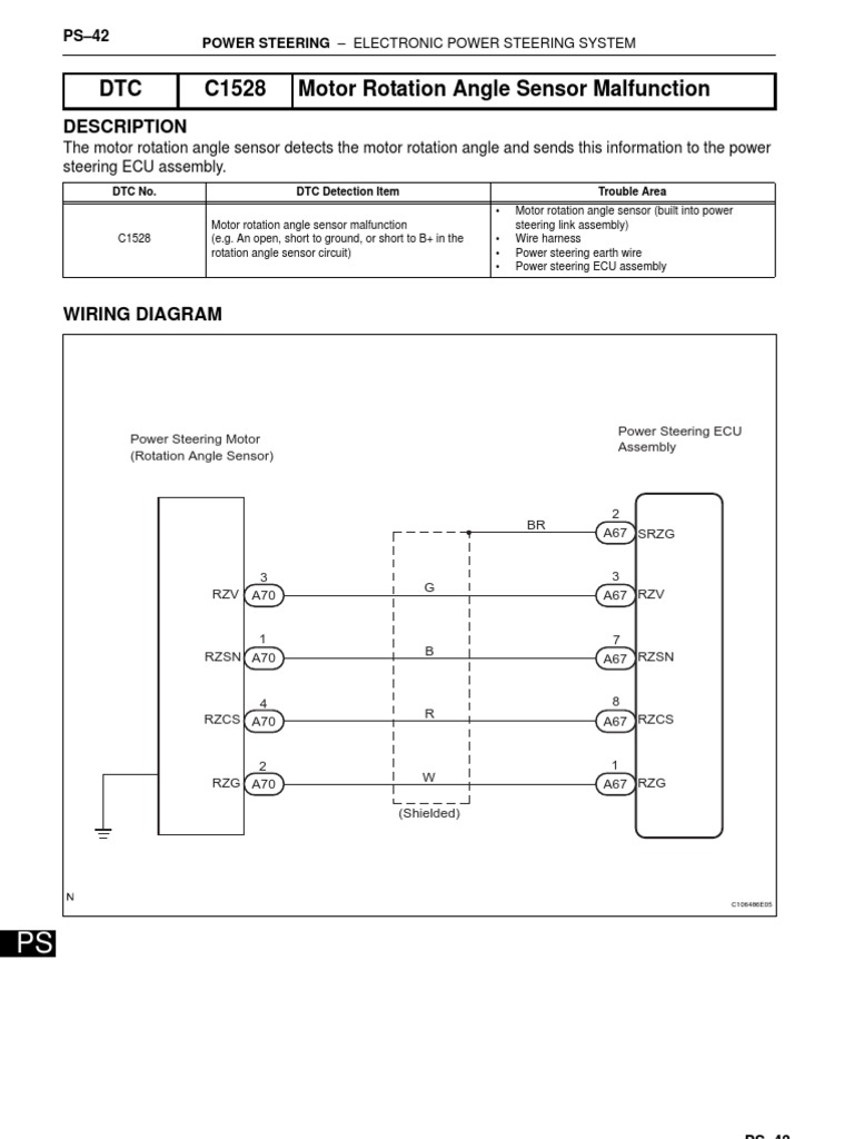 DTC C1528 Motor Rotation Angle Sensor Malfunction: Description | PDF ...