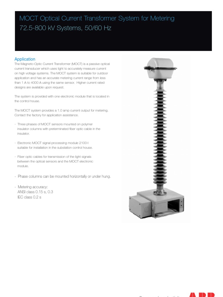 MOCT Optical Current Transformer System | PDF